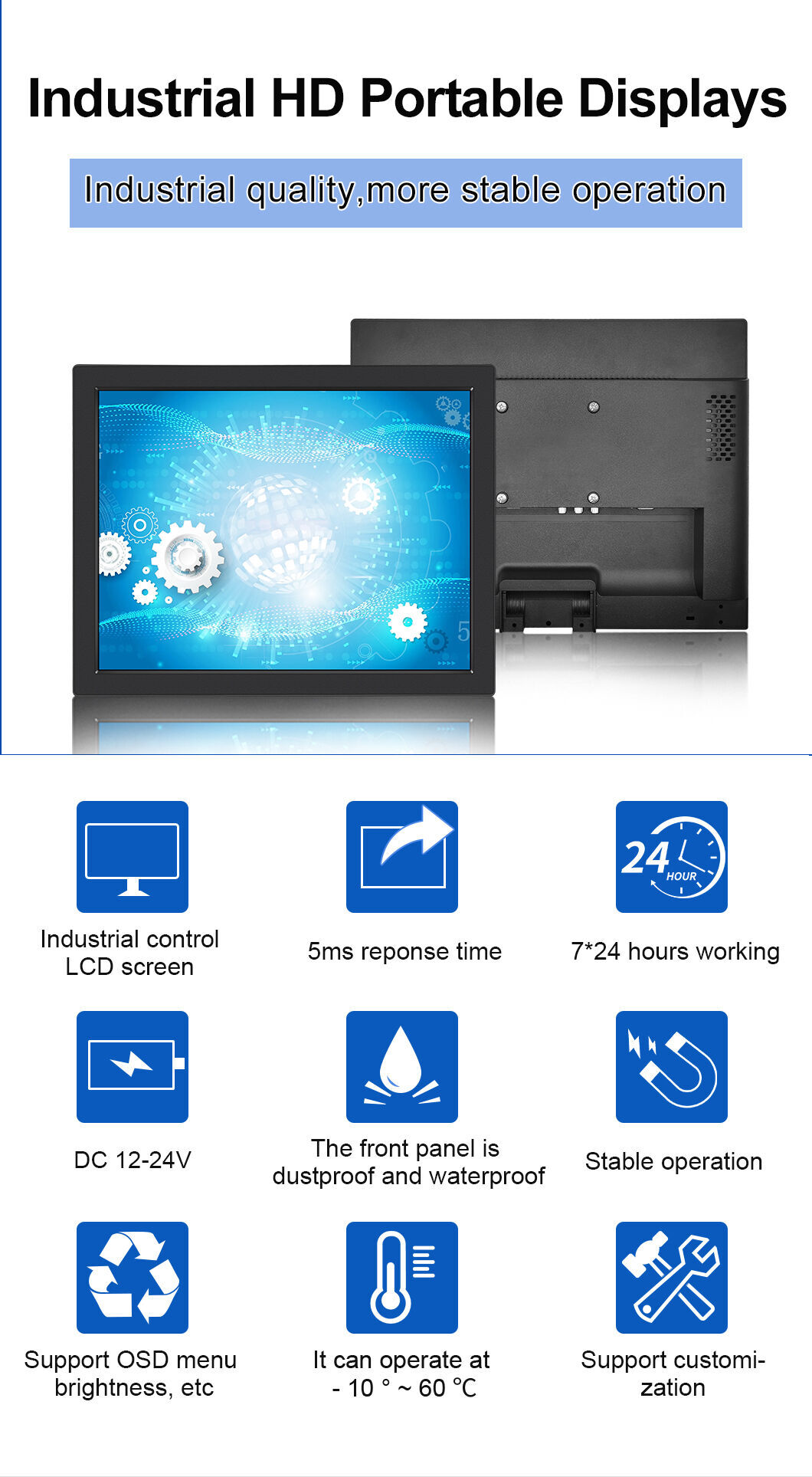 Factory Hot Sale 15'' 1024x768 Computer Display Pc Cctv Led Lcd Monitor ...