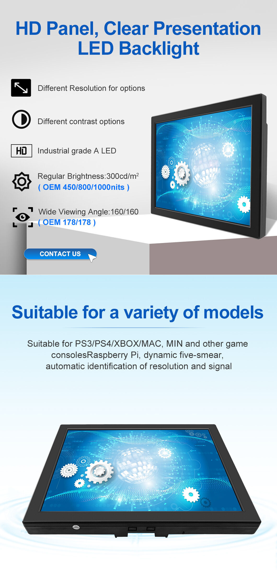 Factory Hot Sale 15'' 1024x768 Computer Display Pc Cctv Led Lcd Monitor ...