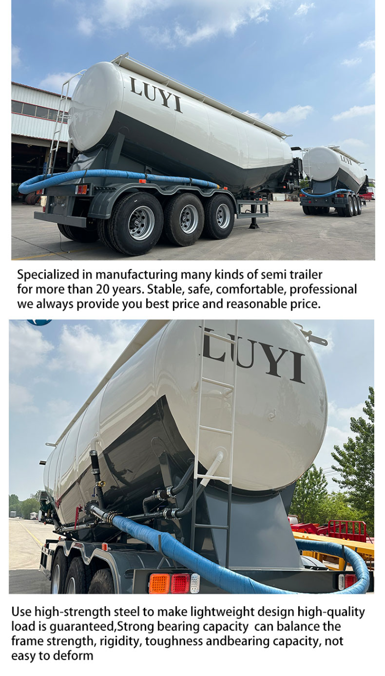 Factory Supply 3 Axle 38cbm 35cbm Dry Bulker Pneumatic Trailer Bulk ...