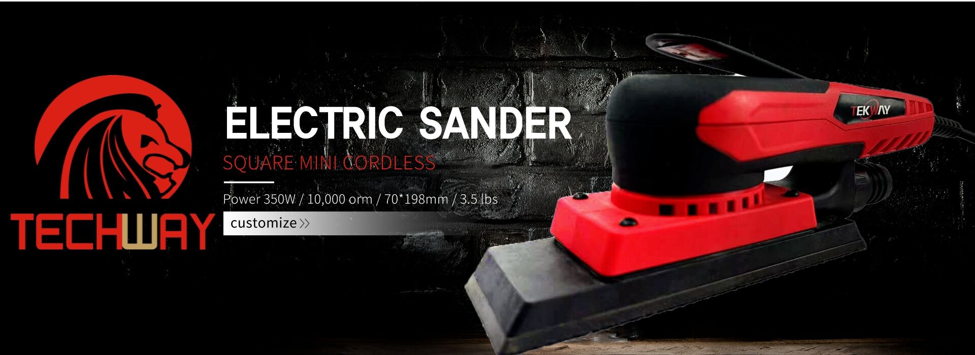 Buy Wholesale China Electric Sander Supplier 70x198mm Tekway Power ...
