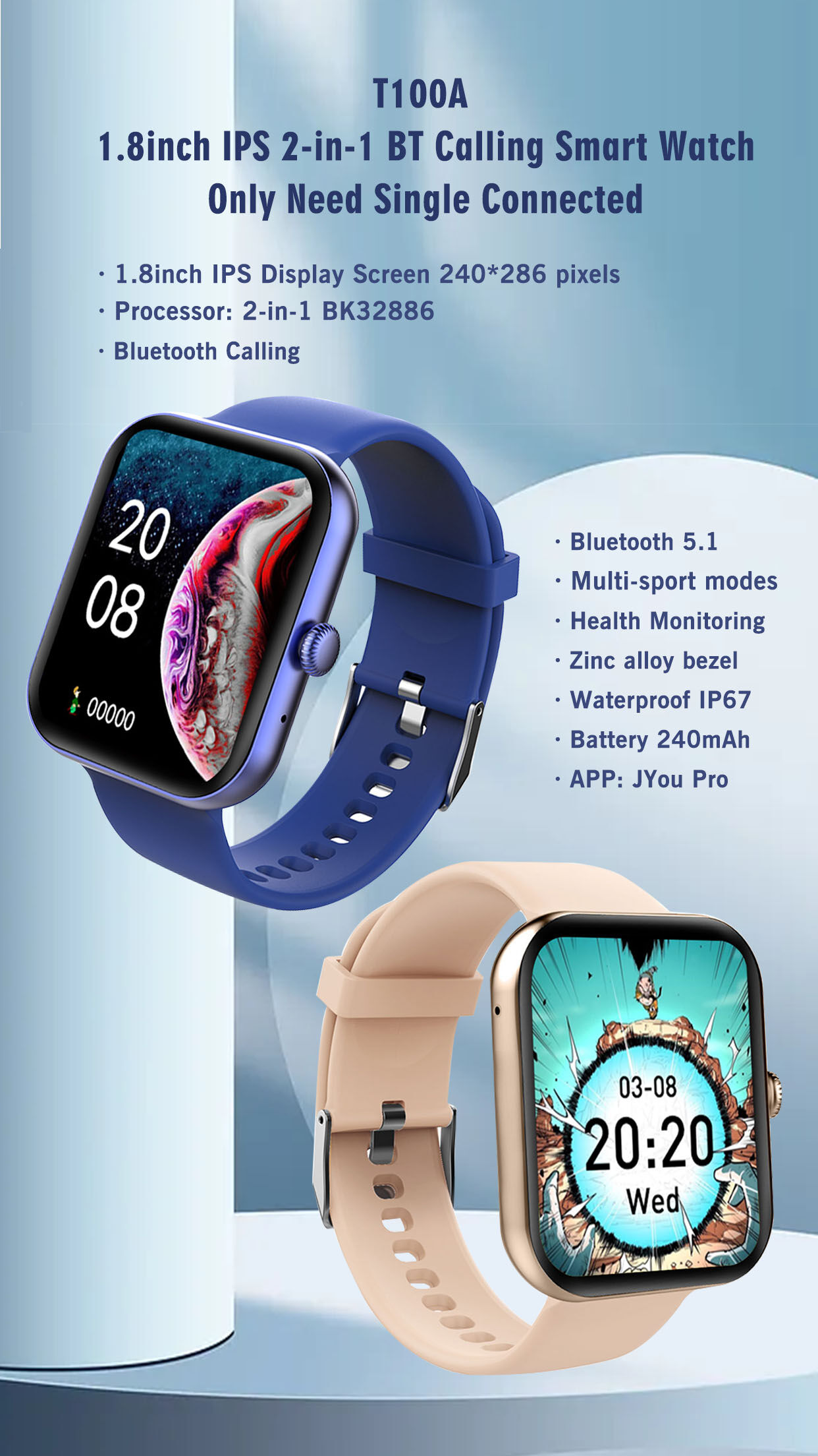 Buy Wholesale China Bluetooth Calling 1.81inch Ips Display 240*286 ...