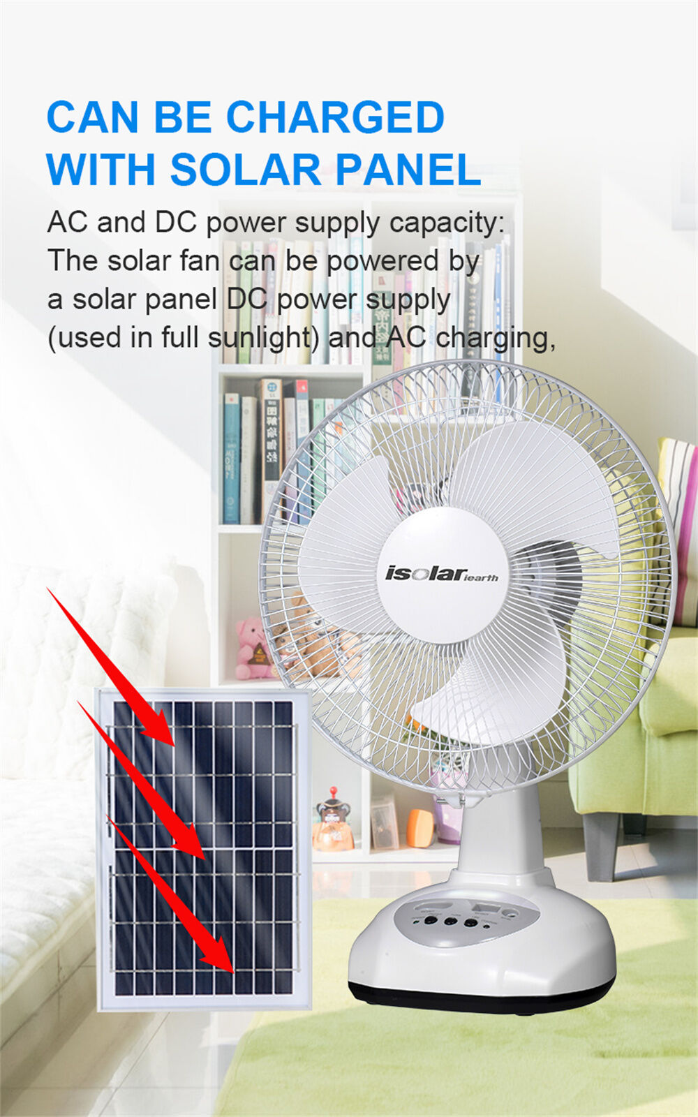 Buy Wholesale China Rechargeable Home Solar Fans Rechargeable Electric ...