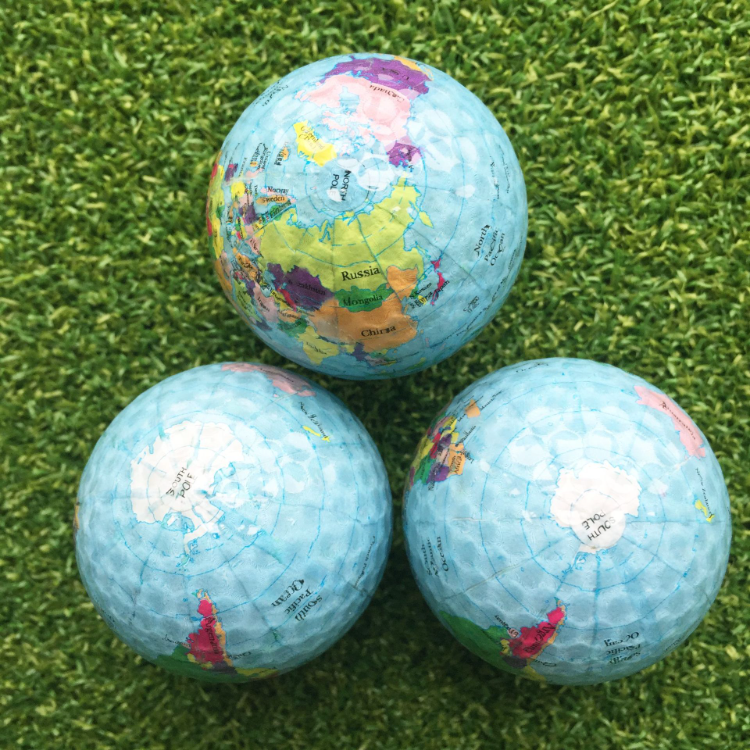 Custom Personalized Globe Printed Golf Balls Biodegradable Eco Friendly ...
