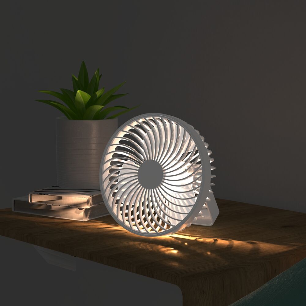 Camp Lighting Fan Portable Rechargeable Mini Lighting Fan Table Fan ...