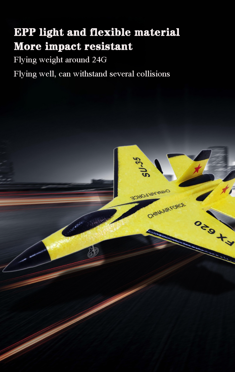 Fx620 Rc Airplane With Led Light Su35 Rc Plane Toy Epp Foam Rc Glider ...