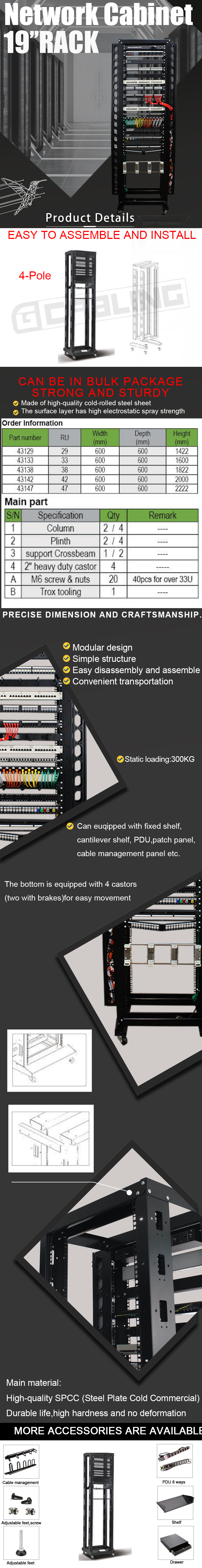 Bulk Buy China Wholesale Gcabling 19" Rack 20u To 42u 4pole Networking ...
