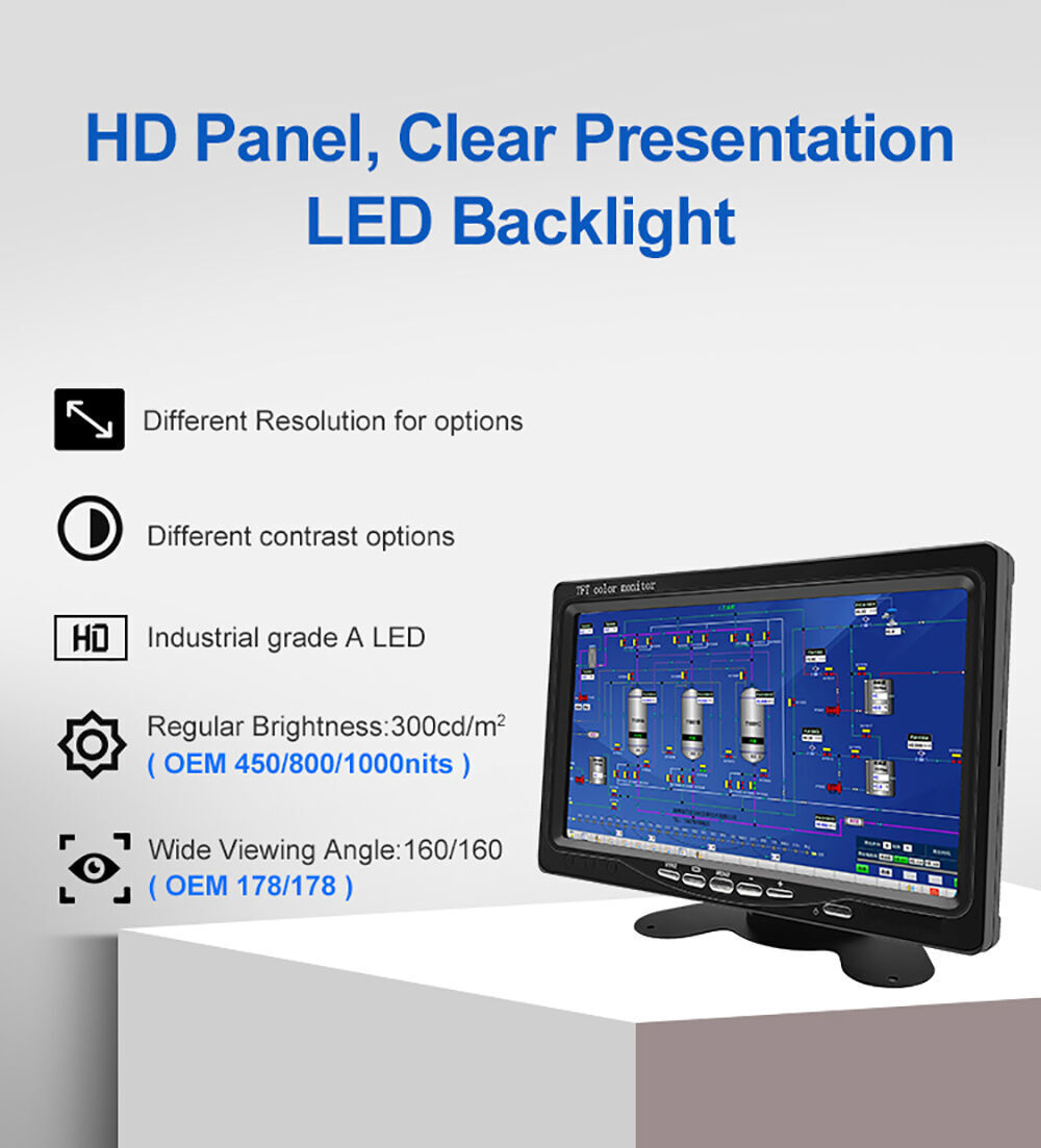 7'' Inch Tft Color Cctv Resistive Touch Lcd Monitor Ips1024*600 Vga Av ...