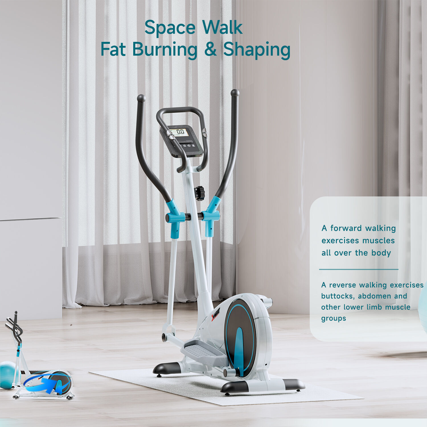 Buy Wholesale China Cross Trainer Compact Elliptical Machine With Lcd ...