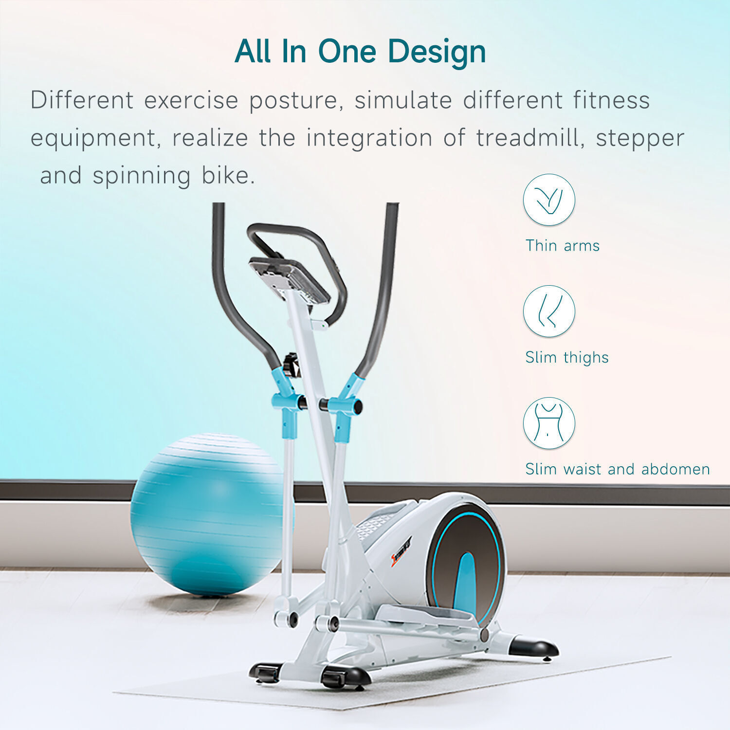 Buy Wholesale China Cross Trainer Compact Elliptical Machine With Lcd ...