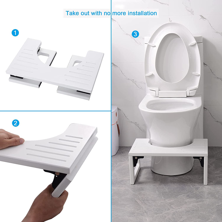 Buy Wholesale China Bamboo Toilet Stool Collapsible Toilet Poop Stool ...