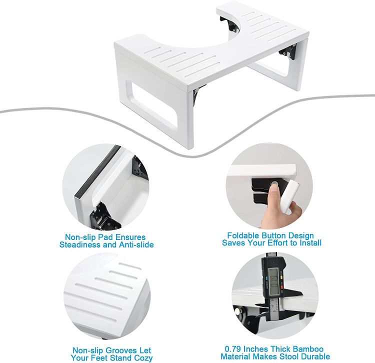 Buy Wholesale China Bamboo Toilet Stool Collapsible Toilet Poop Stool ...