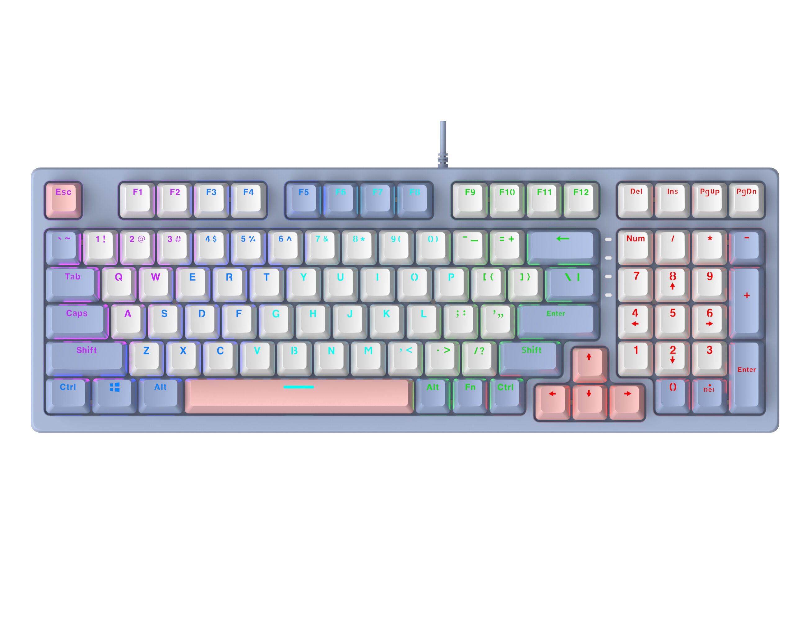 Buy Wholesale China 98 Keys Colored Mechanical Keyboard 25 Keys Anti ...