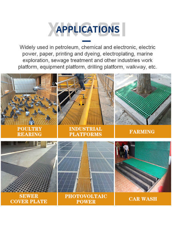 Supplier Frp Grating Price Plastic Frp Grating Sheet Trench Cover ...