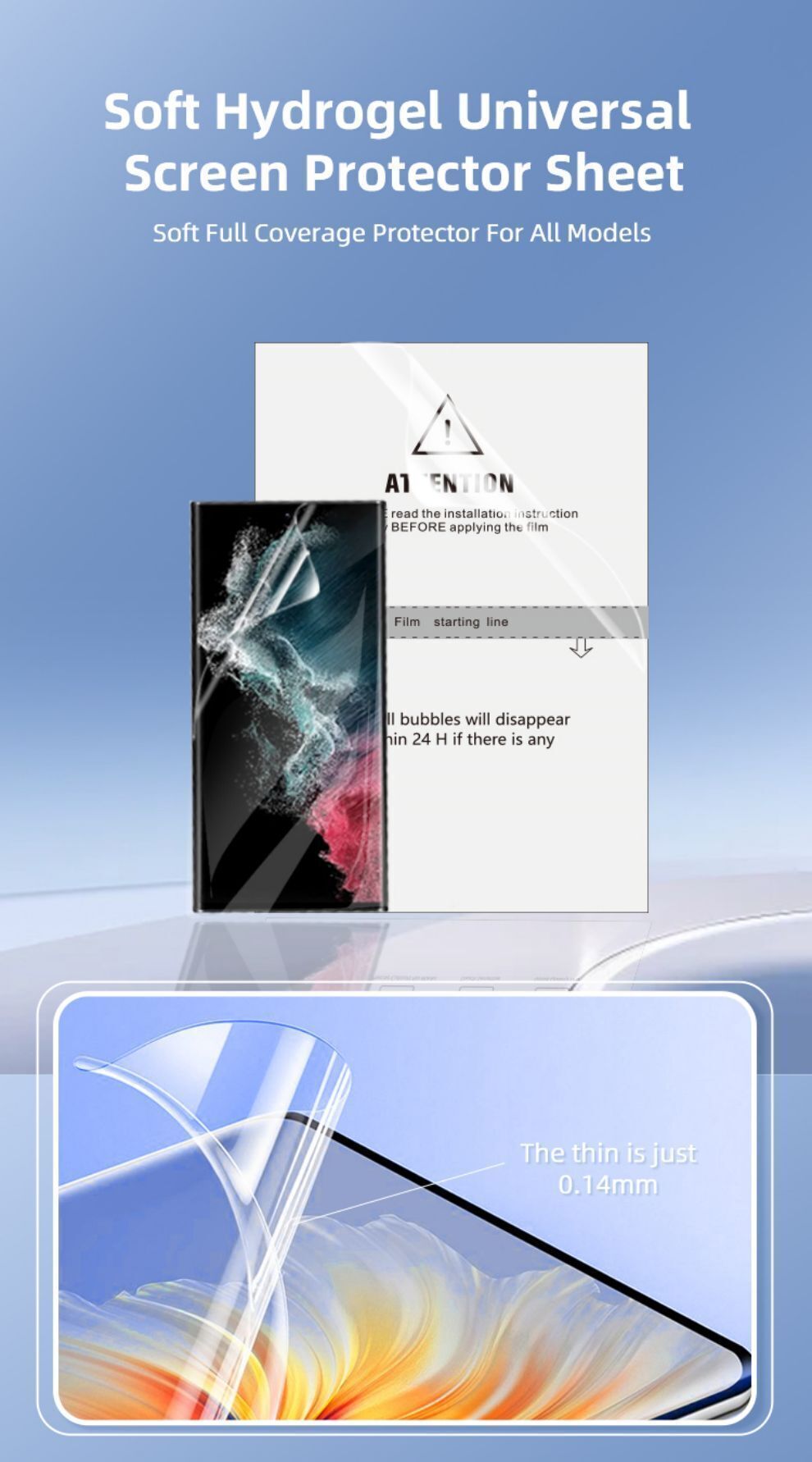 Buy Wholesale China Hd High Clear Hydrogel Screen Protector Film Sheet ...