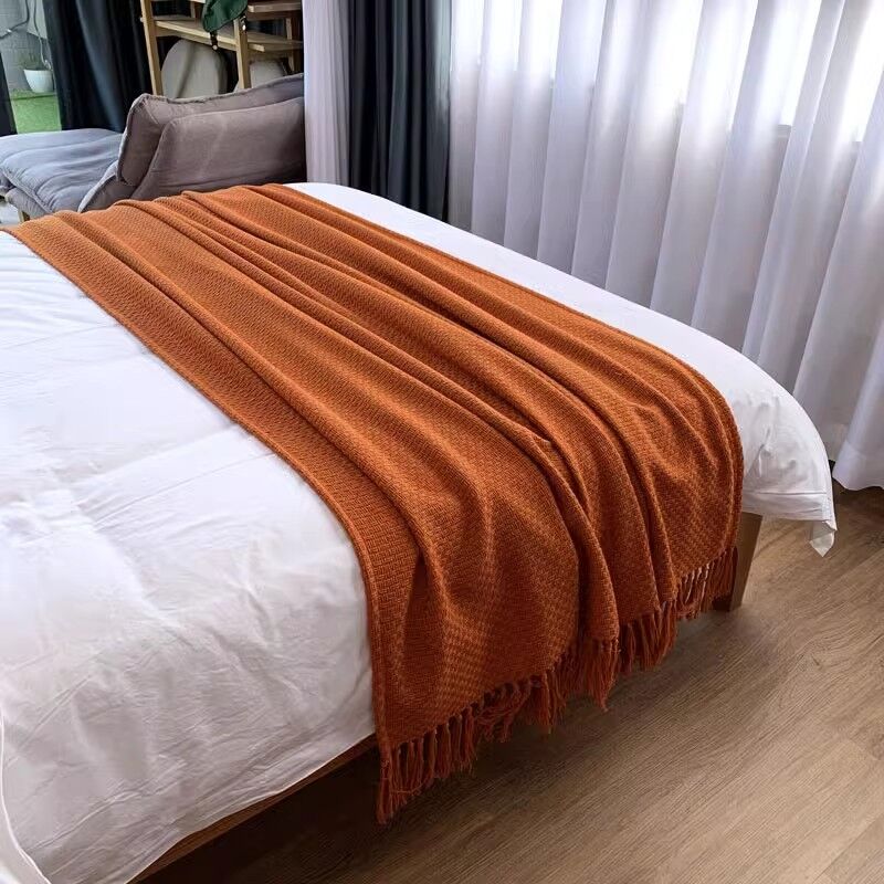 Buy Wholesale China Nordic Bed Towel Bed Tail Towel Dark Brown ...