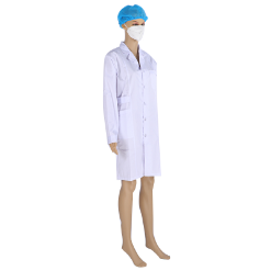 Women Polyester+cotton White Lab Coat Fashion Design Clinic Notched ...