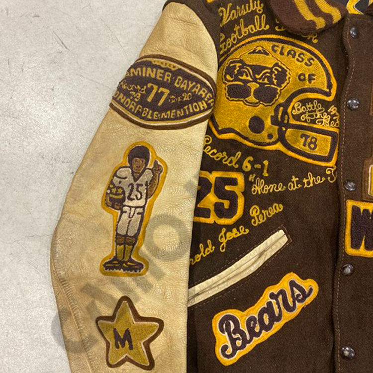 Men Custom New Embroidered Chenille Patches Varsities Jacket Wool Body ...