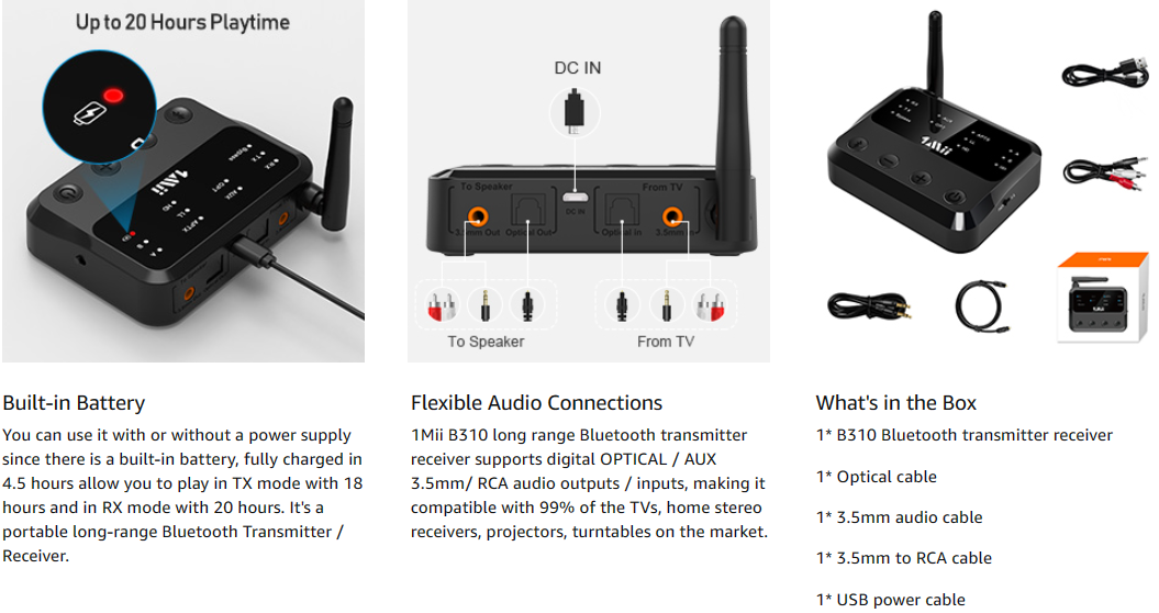 Buy Wholesale China [upgraded] 1mii Bluetooth 5.0 Transmitter Receiver ...