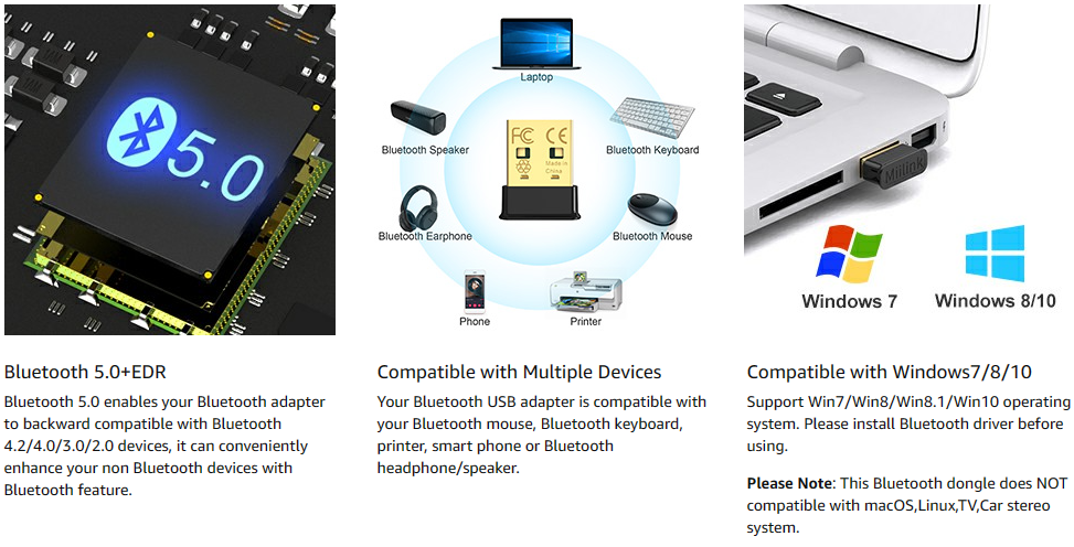 Buy Wholesale China 1mii Bluetooth Adapter For Pc, Usb Bluetooth Dongle ...