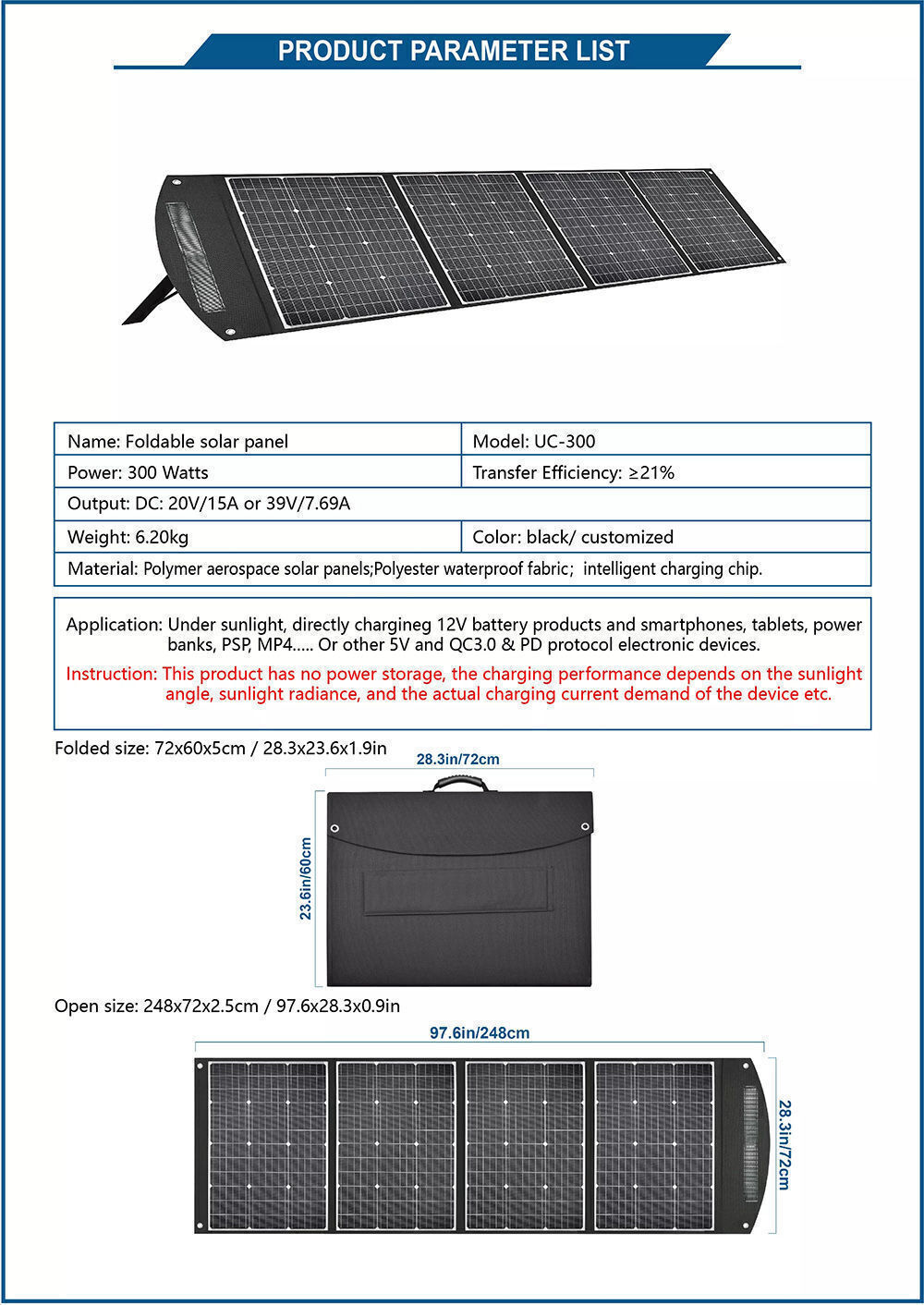 Buy Wholesale China Flexible Solar Cell Panel 300w Solar Panel Portable ...