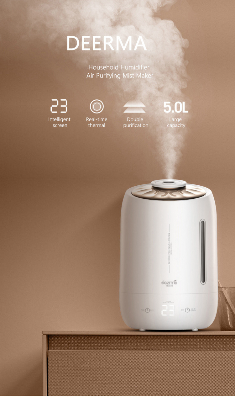 Deerma Air Humidifier Dem-f600 Touch Screen Adjustable Household ...