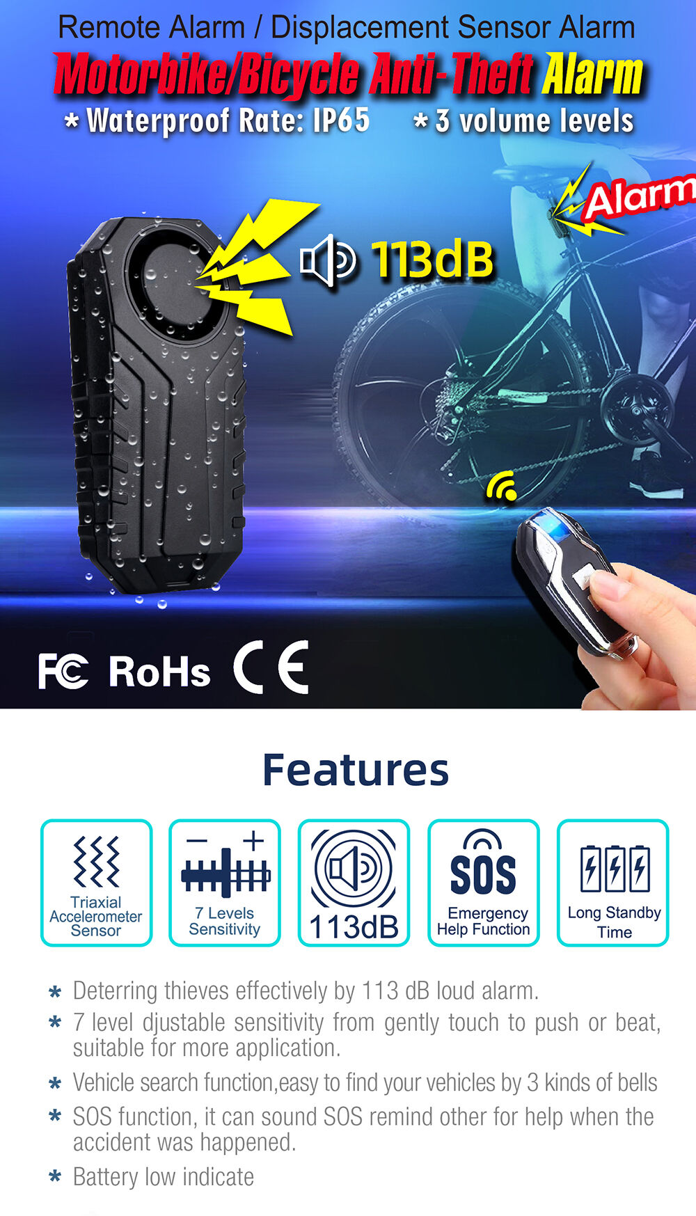 Buy Wholesale China Wireless Anti-theft Motorcycle Alarm Waterproof ...