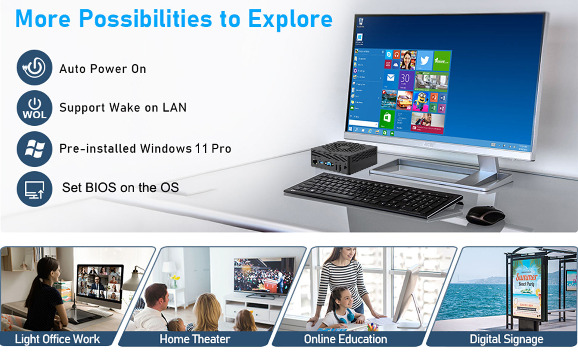 Buy Wholesale China Intel Jasper Lake Celeron Fanless Mini Pc Ac8-n5105 ...