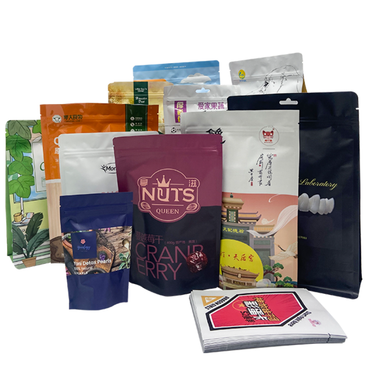 Low Moq Custom Stand Up Pouch With Zipper For Food Cookie Packaging Zip ...