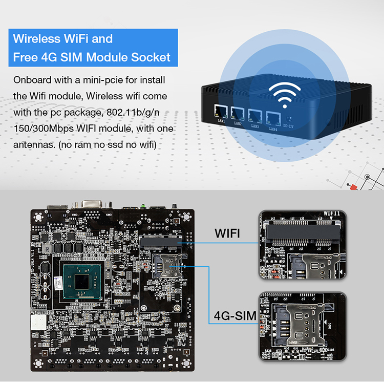 Pfsense Gateway Firewall Router Mini Pc Fanless Industrial Computer In ...
