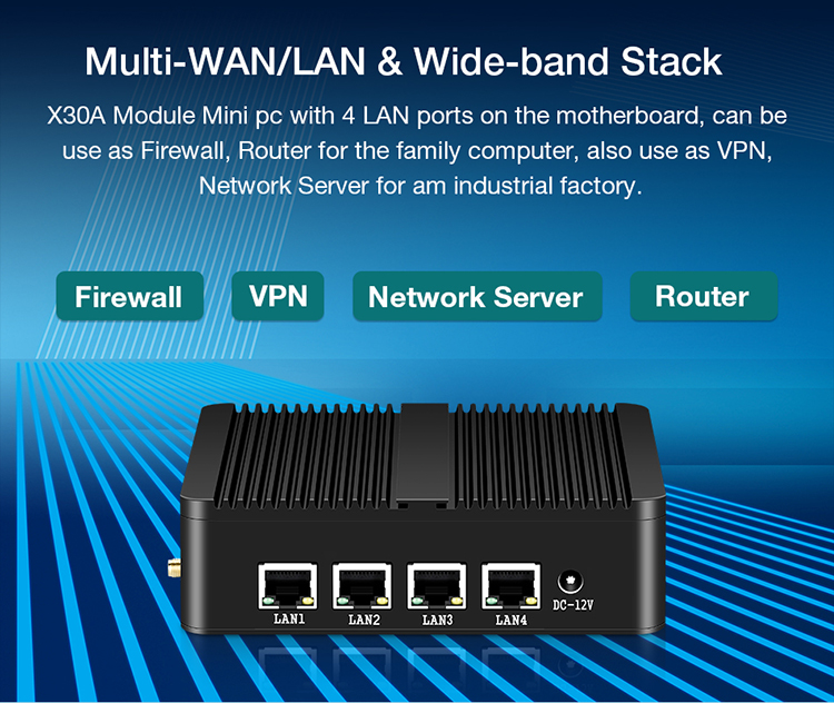 Pfsense Gateway Firewall Router Mini Pc Fanless Industrial Computer In ...