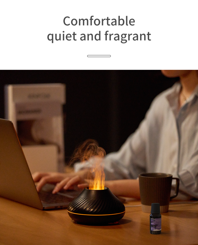 Buy Wholesale China Flame Diffuser Humidifier 130ml With Led Light Change Fire Flame Essential ...
