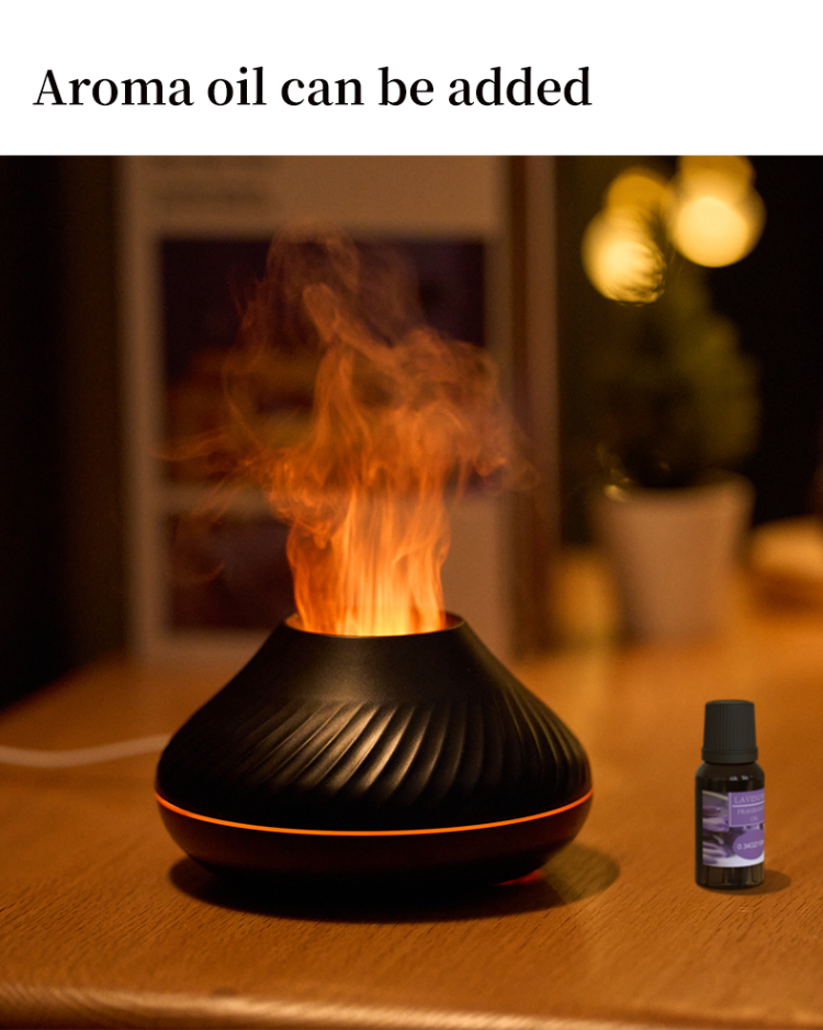 Buy Wholesale China Flame Diffuser Humidifier 130ml With Led Light Change Fire Flame Essential ...