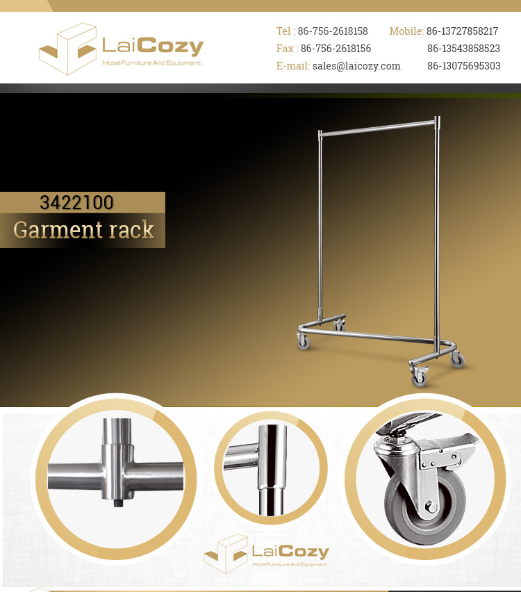 Stainless Steel Z Hanger Trolley Garment Clothes Rack With Wheels ...