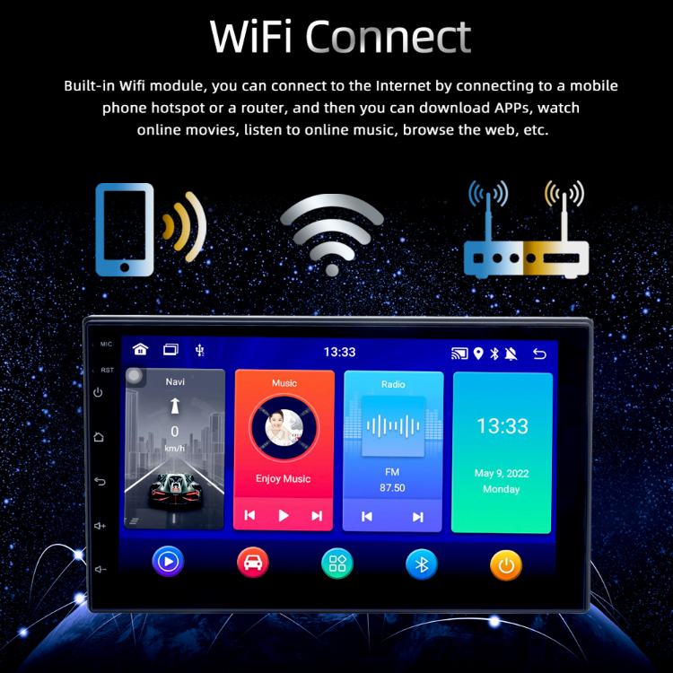 Universal Touch Screen 2 Din Android Car Radio Dvd Player Multimedia ...