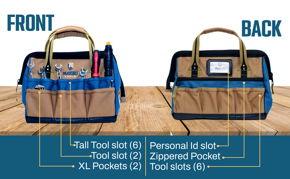 Buy Wholesale China Heavy Duty 27 Pockets Top Wide Mouth Tool Kit Bag ...