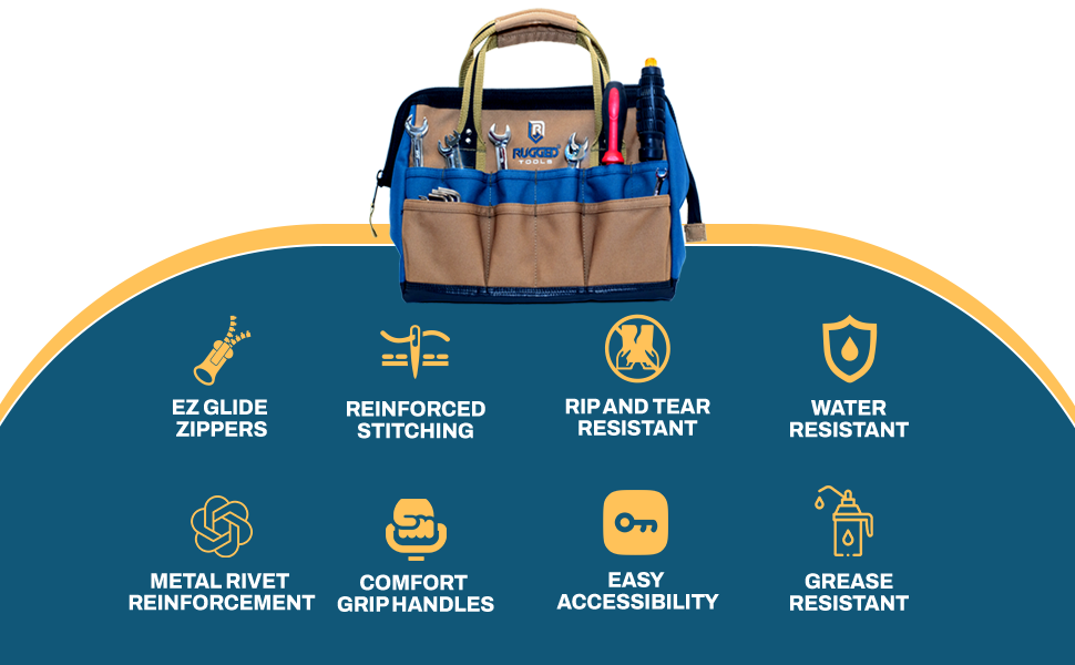 Buy Wholesale China Heavy Duty 27 Pockets Top Wide Mouth Tool Kit Bag ...