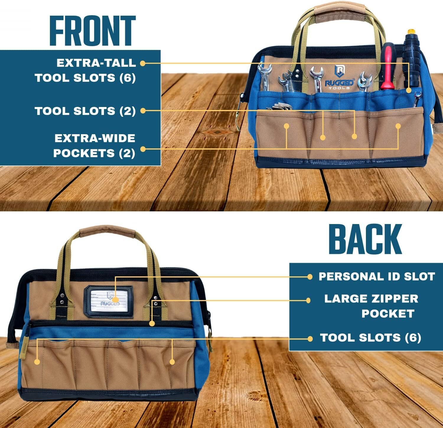 Buy Wholesale China Heavy Duty 27 Pockets Top Wide Mouth Tool Kit Bag ...