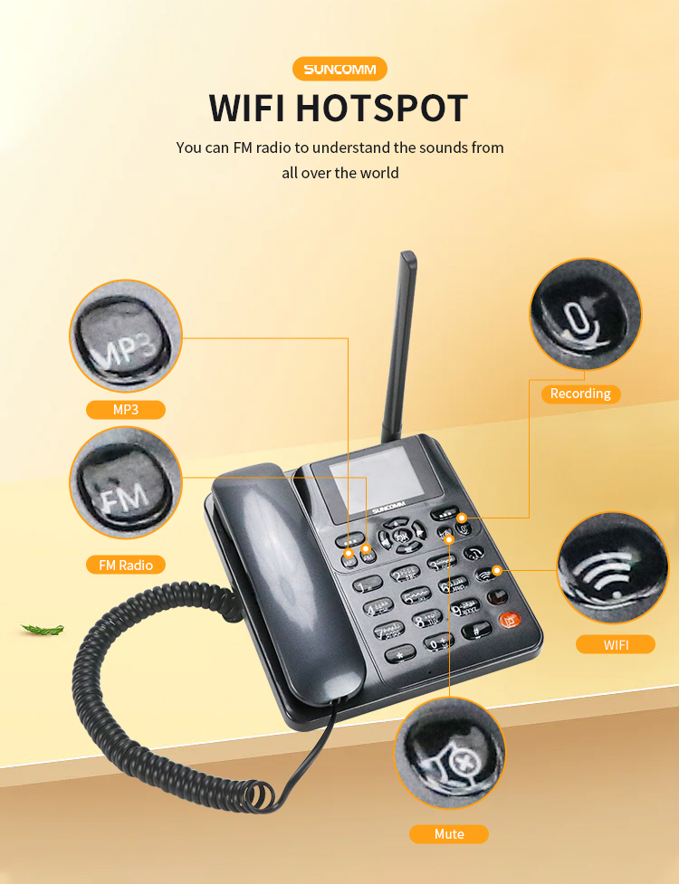 Buy Wholesale China 4g Volte Landline Desktop Phone Lte 818 Wifi Fm Mp3 ...