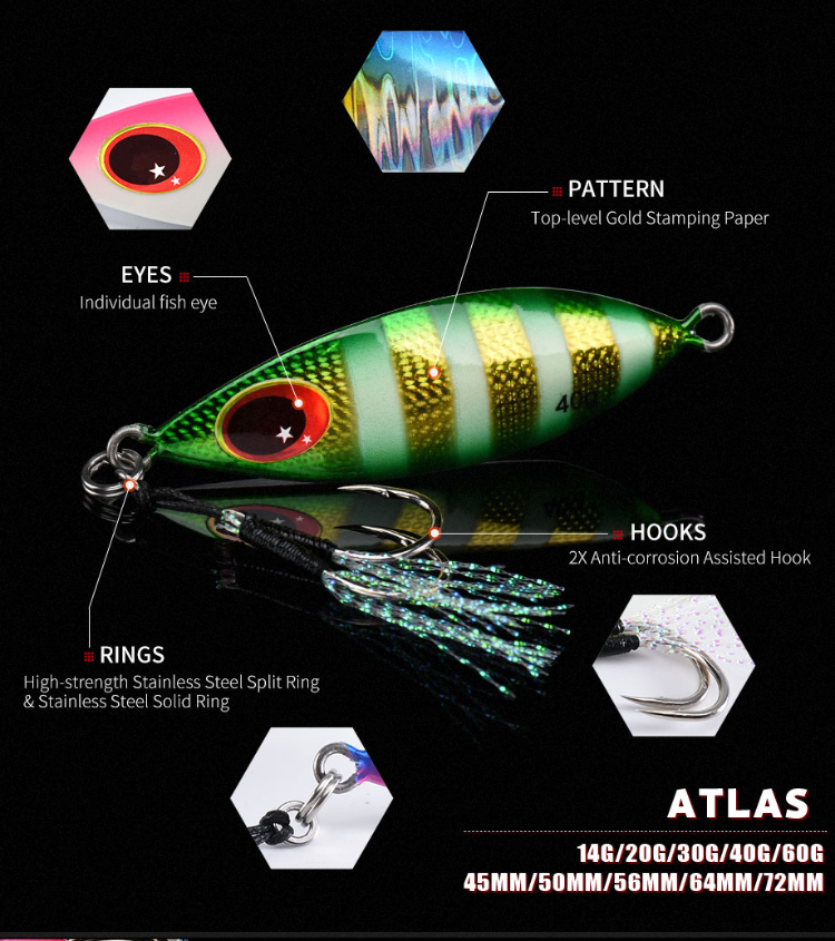Buy Wholesale China Allblue New 30g Atlas Shore Fishing Slow Pitch Jigging Lurepopular & Slow ...