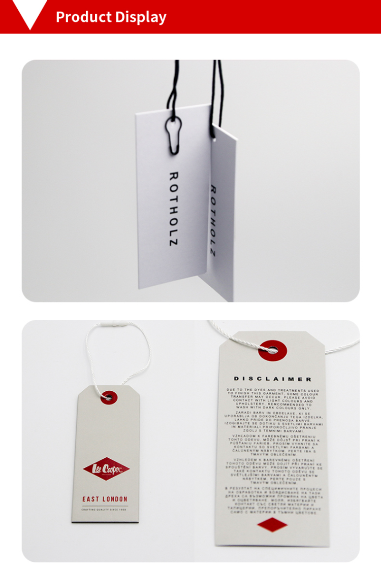 Custom Matte Paper Embossed Golden Stamping Logo Luxury Hang Tags For ...