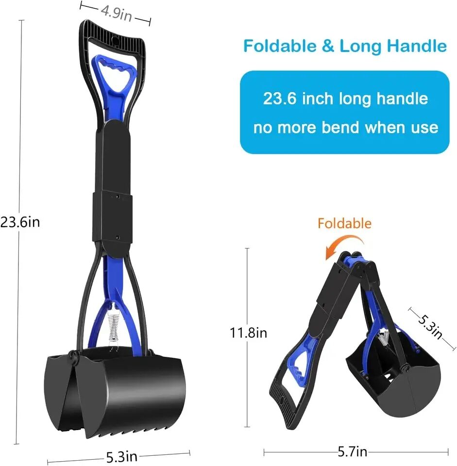 Non-breakable Pet Pooper Scooper For Dogs Handle One-hand Foldable ...