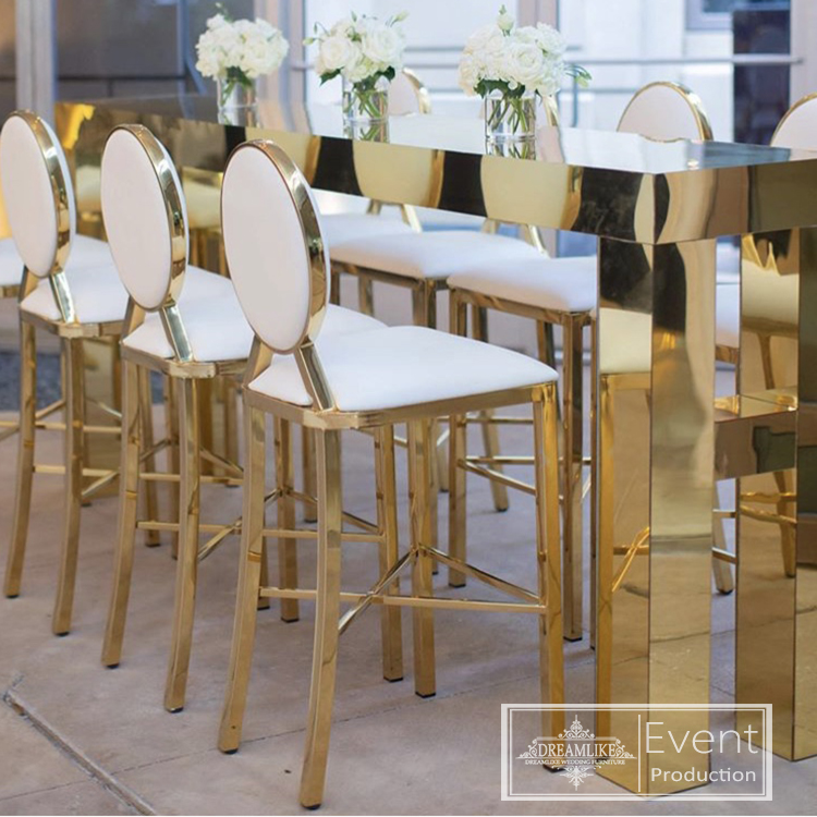 Buy China Wholesale Bar Chair Tall Counter Furniture Gold Metal Velvet ...