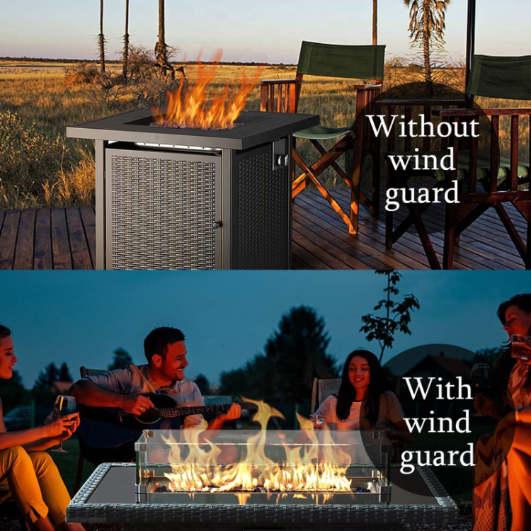 5/16" Thickened Tempered Glass 24"*24"*6" Outdoor Wind Guard Fence ...