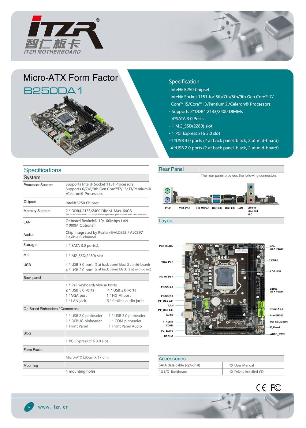 Esonic B250 Desktop Computer Motherboard M.2 Ddr4 Lga1151 Matx Pc ...