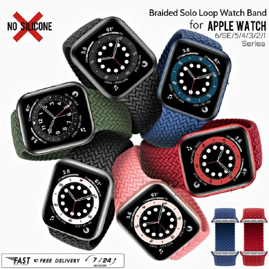 Stretchy Elastic Braided Solo Loop Fabric Nylon Woven Watch Strap For ...