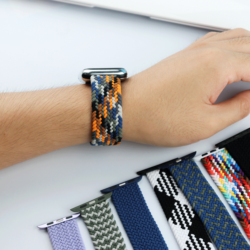 Stretchy Elastic Braided Solo Loop Fabric Nylon Woven Watch Strap For ...