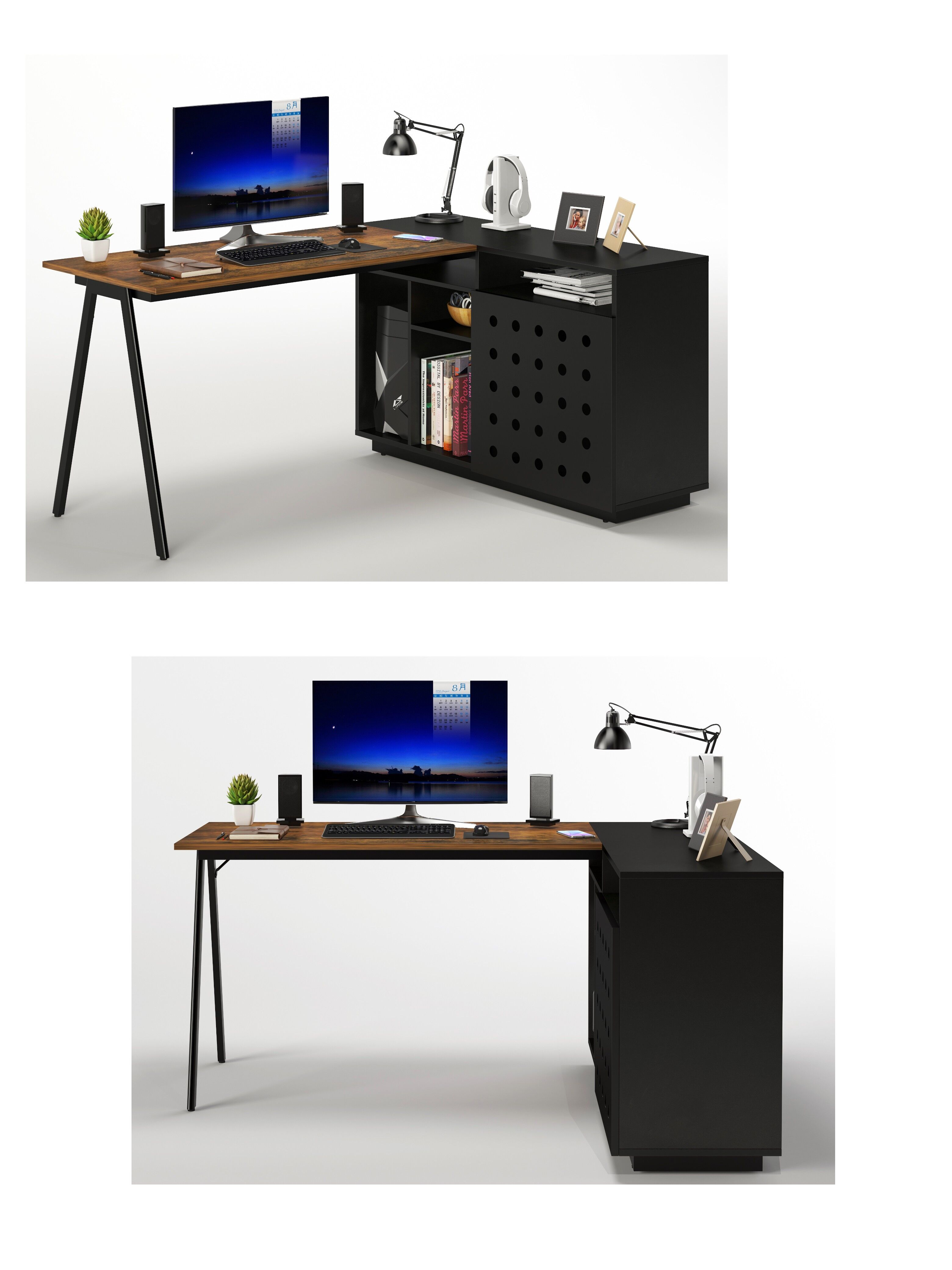 Buy Wholesale China Home Office Furniture Wooden Steel Frame Corner ...