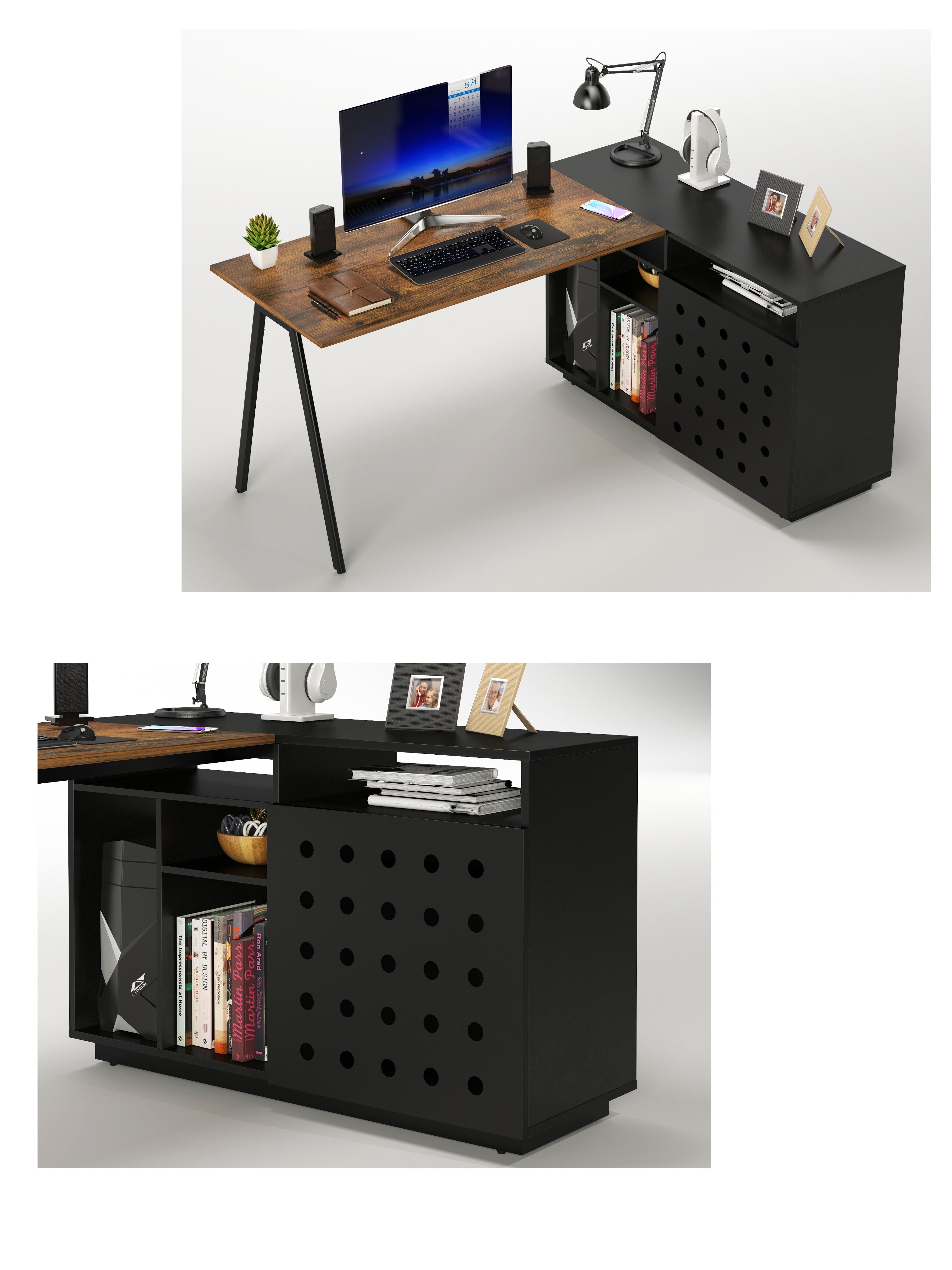 Buy Wholesale China Home Office Furniture Wooden Steel Frame Corner ...