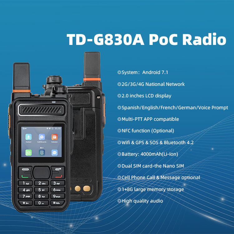 Buy Wholesale China Tid Td-g830a 4000mah Ptt Poc Wifi 4g Lte Android 7.1 Two Way Radio Handheld ...