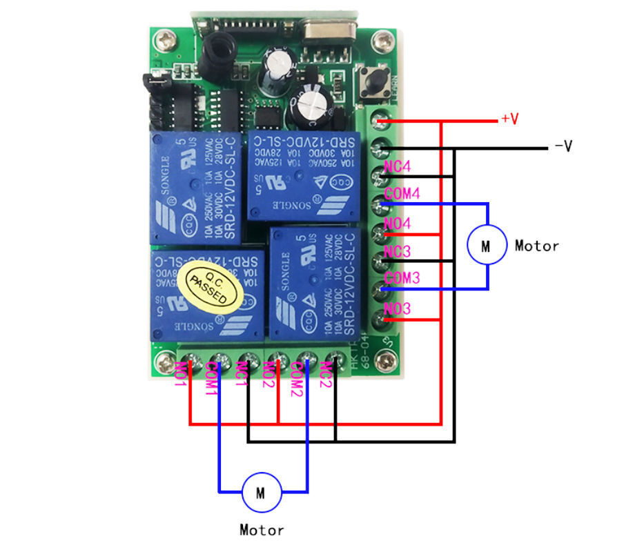Buy Wholesale China Rf Wireless Remote Dc12v 4 Channels Universal Motor ...